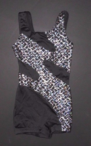 NWT Wolff Fording Dance Costume Medium Child Shorty unitard Silver ...