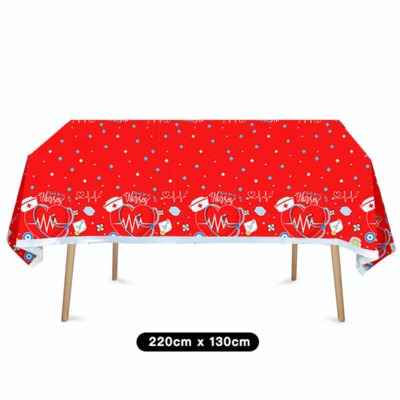 Congrats Nurse Tablecloth 220cm x 130cm Plastic | Hospital Theme Party ...