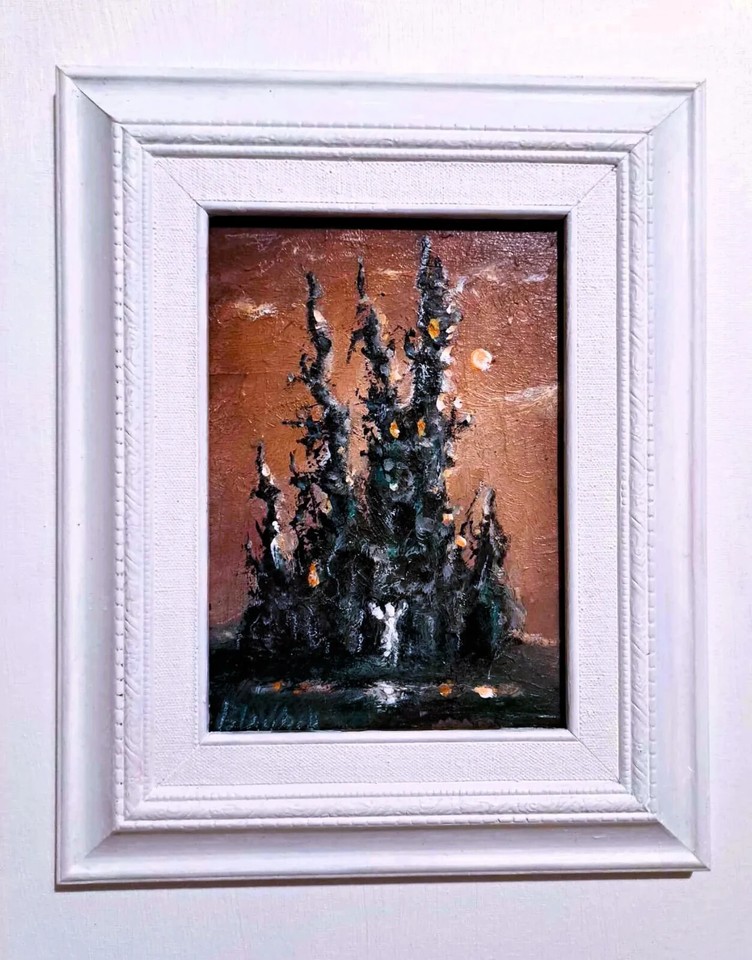 Angel in Castle Original oil painting with hand painted Frame by ...