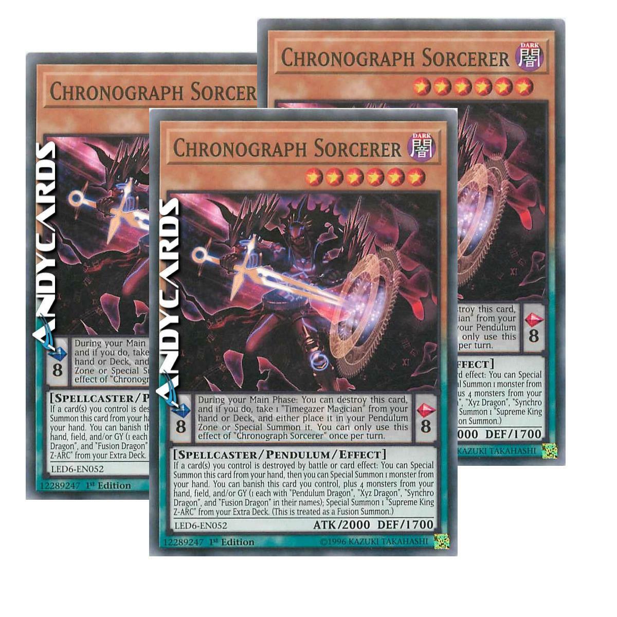 3x CHRONOGRAPH SORCERER • (Stregone Cronografo) • Comune • LED6 EN052 • YUGIOH! | eBay
