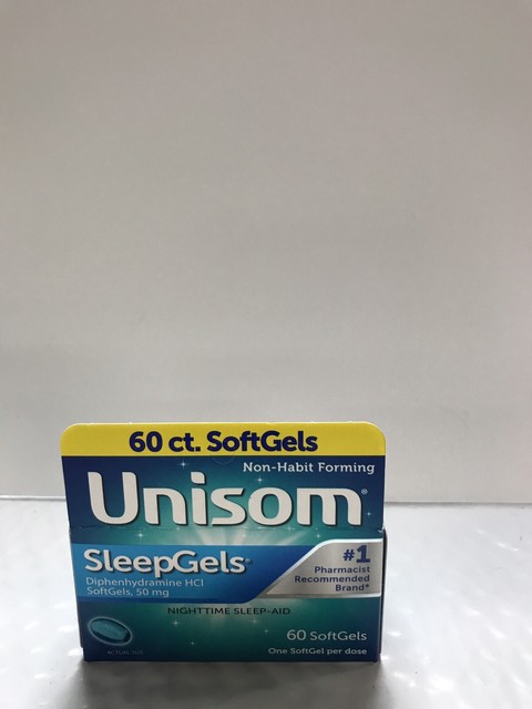 Unisom SleepGels Diphenhydramine HCL 50mg - 60 SoftGels for sale online ...