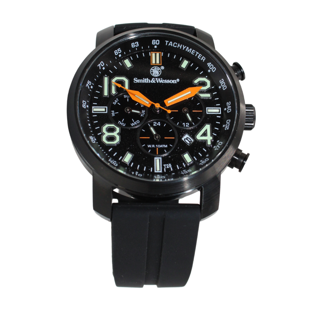 Smith & Wesson SWW-1500-BLK Chronograph Analog Dial 45mm Quartz Wrist ...