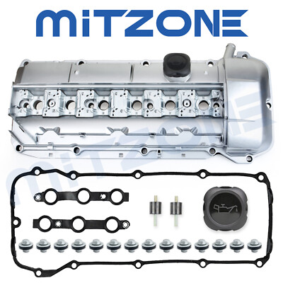 ALUMINUM Valve Cover w/ Gasket for 99-02 BMW E39 525i 528i E46 325i ...