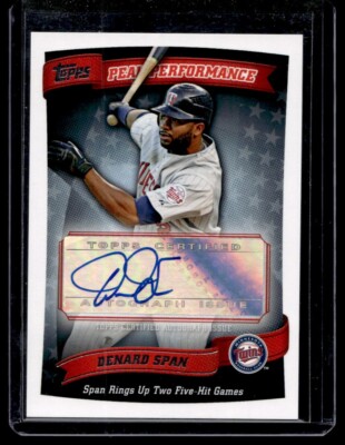 2010 Topps Peak Performance Autographs Denard Span Auto Minnesota Twins ...