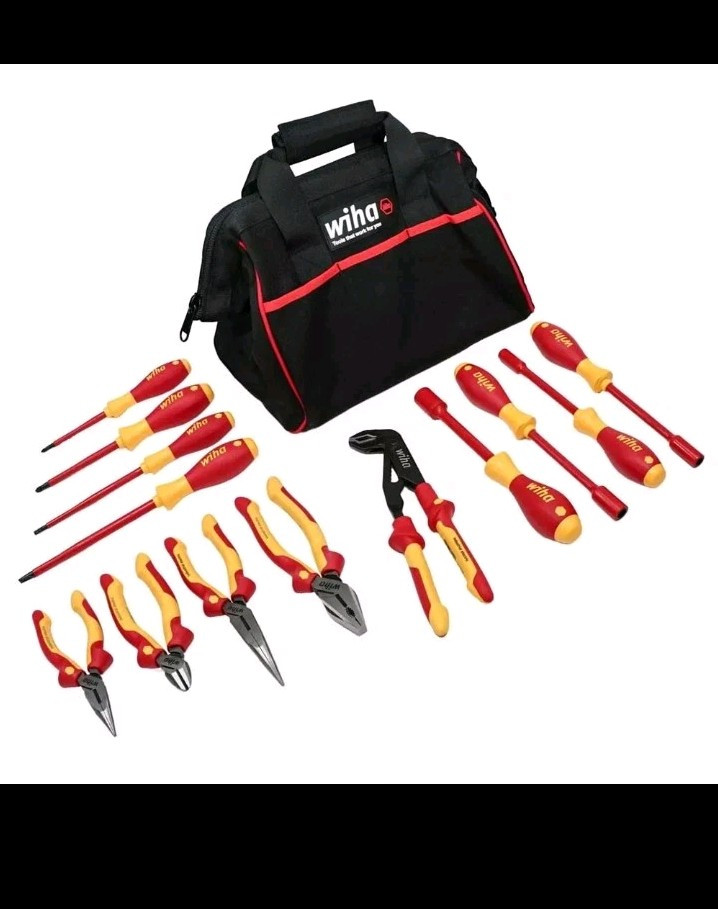 Wiha 32894 13 Piece Master Electrician's Insulated Tool Set in Canvas ...