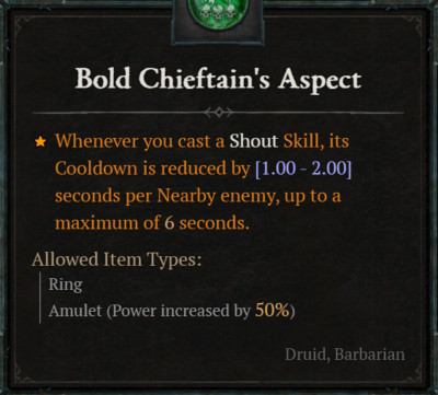 Bold Chieftains Aspect