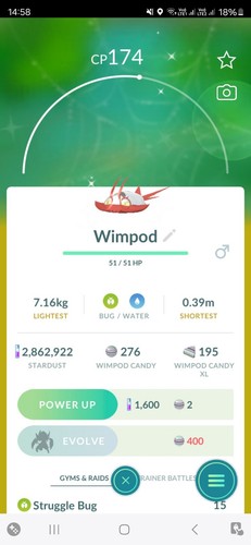 Shiny Wimpod Pokemon Trade Go | eBay UK