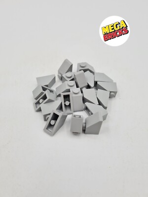 LEGO LOT 20 X ROOF TILE 1X2 45° LIGHT BLUISH GRAY REF 3040 / 4211614 ...