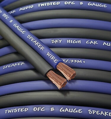Sky High Car Audio 8 Gauge AWG OFC Speaker Wire BY THE FOOT | Oxygen ...