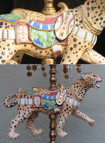 Porcelain Carousel Cheetah Lamp Swag Chandelier Vintage African beaded ...