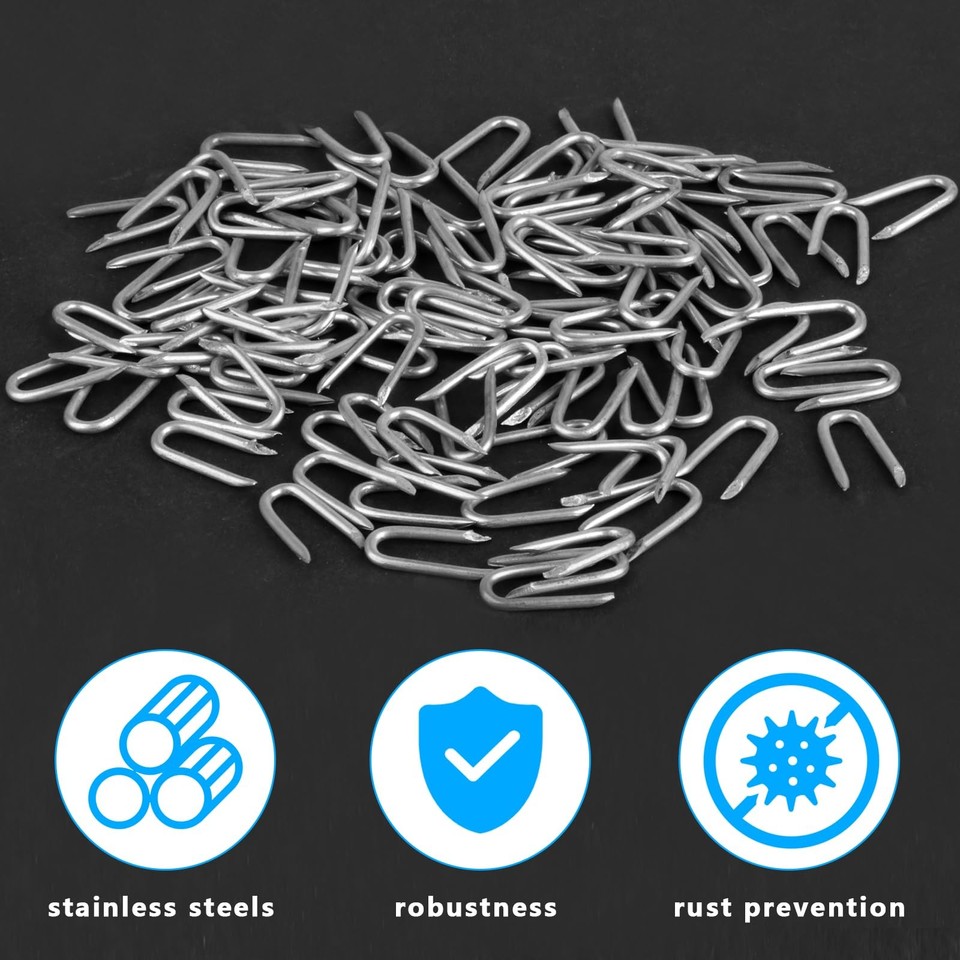 120 Pcs Galvanised U Nails for Fencing U Shaped Nails Steel Chicken ...
