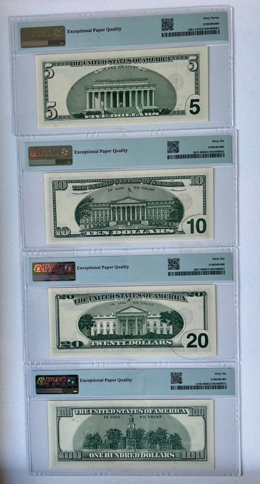 09090909 PMG 67, 66 4-note set Binary Super Repeaters Fancy Serial ...
