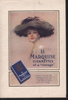 1911 LA MARQUISE CIGARETTE TOBACCO SMOKE FRENCH HAMILTON KING ART AD ...