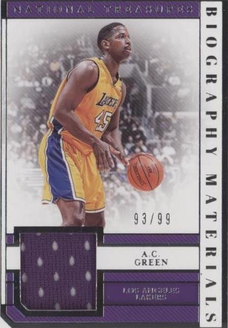 2018-19 Panini National Treasures - Biography Materials A.C. Green #BM ...