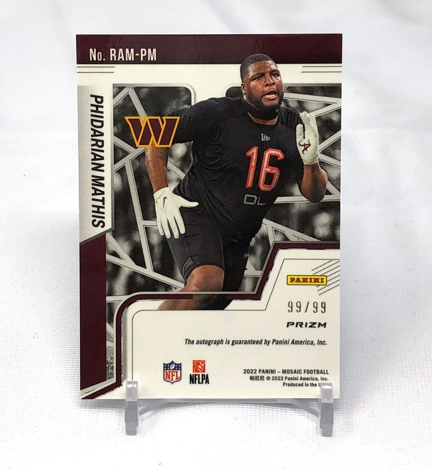 2022 Panini Mosaic Blue Rookie Auto Phidarian Mathis RC #99/99 ...