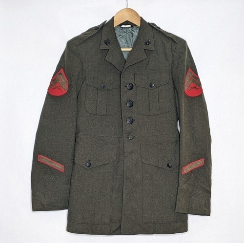USMC Marine Corps Dress Alpha Green Service Jacket Military Coat Size ...