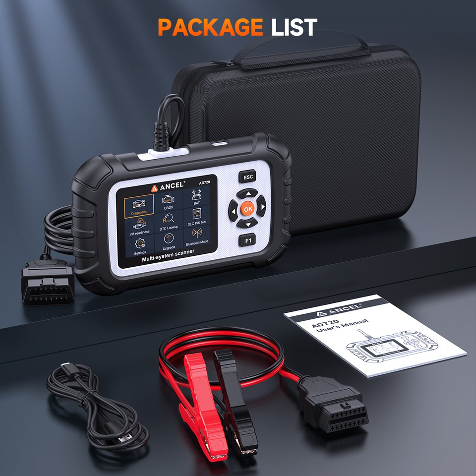 ANCEL AD720 OBD2 Scanner Diagnostic Tool ABS SRS Transmission Engine Code Reader | eBay