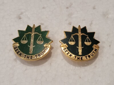 Original US Military 6 Military Police MP Distinctive Insignia DI Pair ...