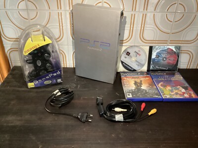 Sony PlayStation 2 PS2 Silver FAT Con Giochi e Controller | eBay