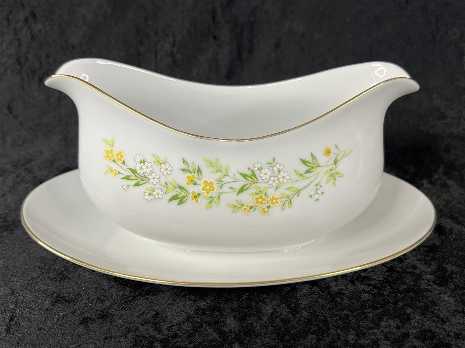 Four Crown China Japan 344 CONTESSA Gravy Boat w/ Attached Underplate ...