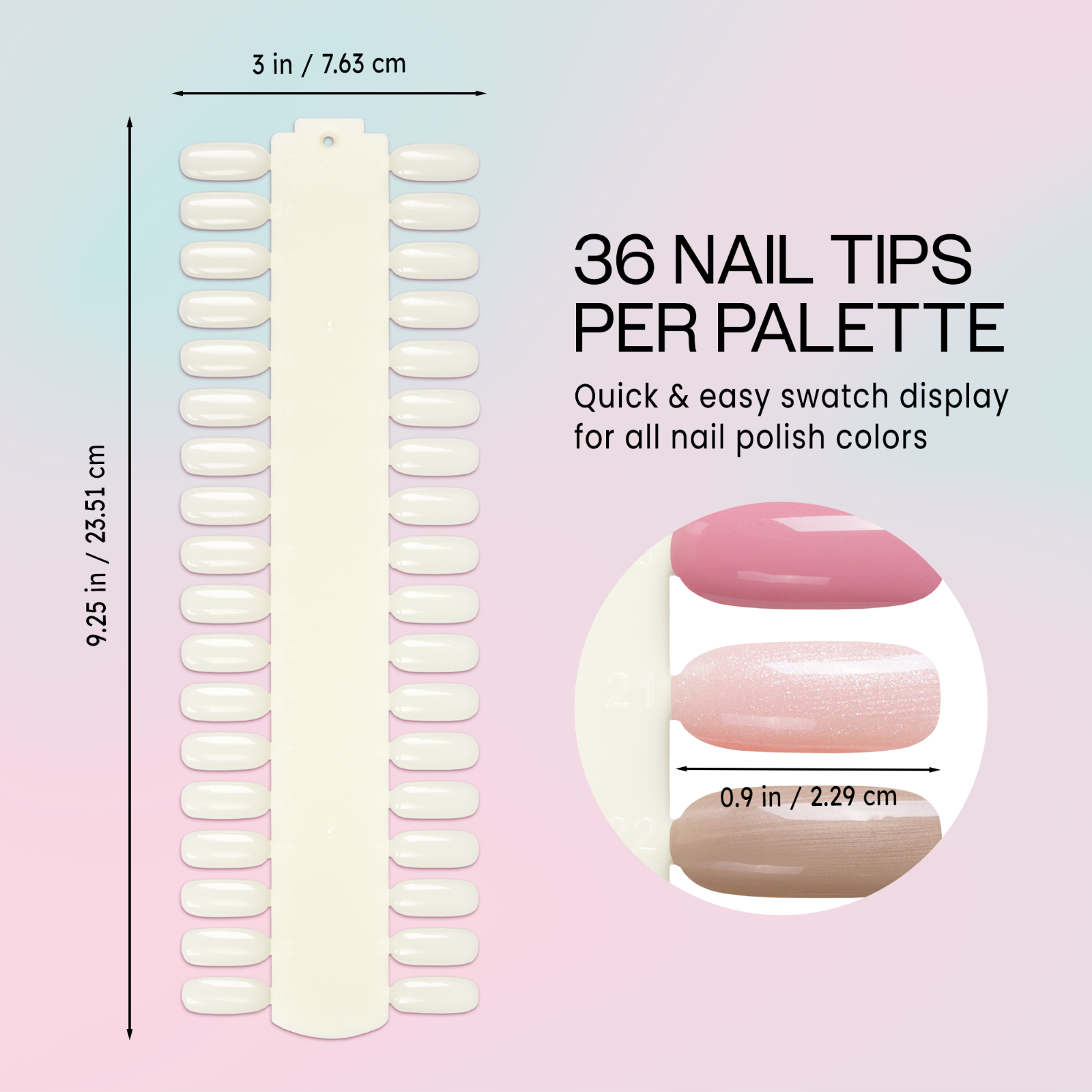 360pcs Natural Nail Tip Art Polish Display Color Chart Palettes for ...