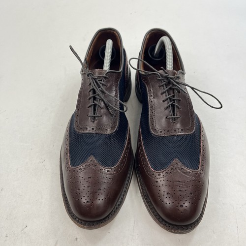 ALLEN EDMONDS STRAWFUT BROWN LEATHER VENTILATED MESH DRESS SHOES WING ...