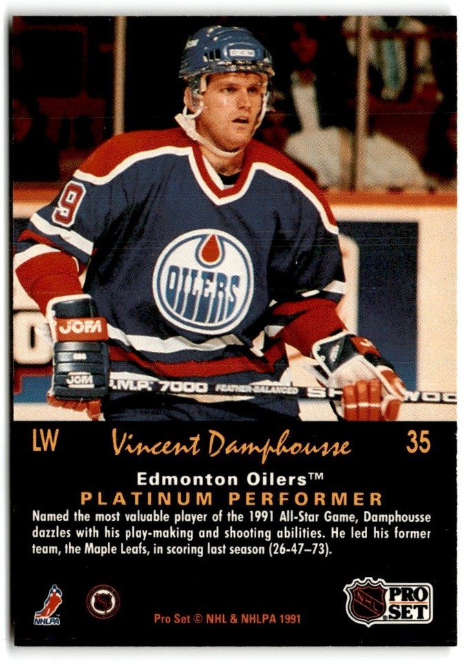 1991-92 Pro Set Platinum Vincent Damphousse Edmonton Oilers #35 | eBay