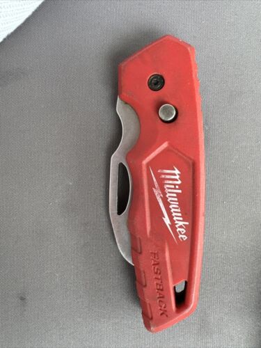 Milwaukee Fastback Pocket Knife Liner Lock Plain Edge Hawkbill Blade 48 ...