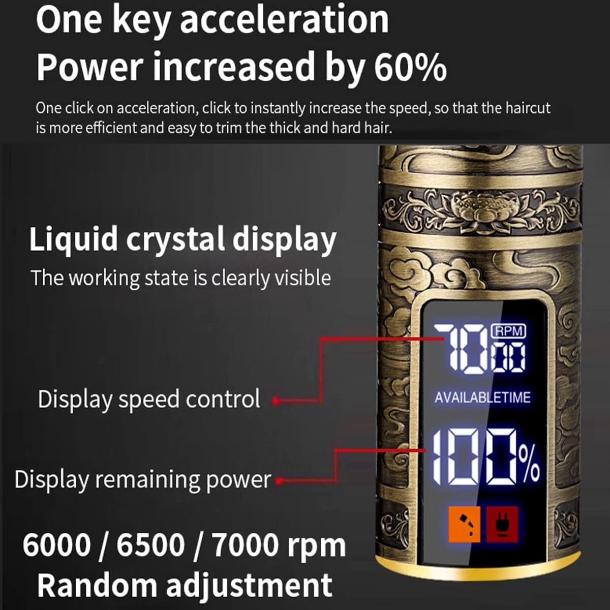 Rechargeable T-Blade Liner Edger Clippers Hair Trimmer Haircut ...