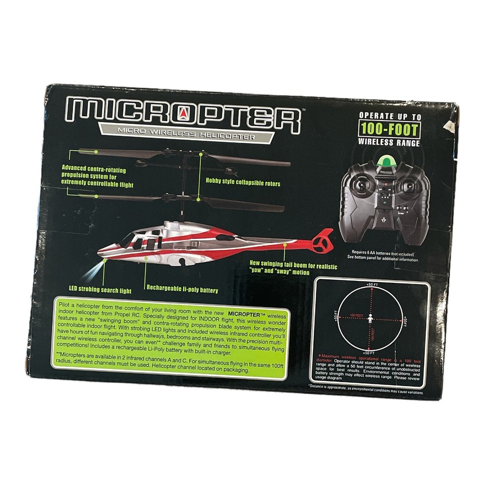 Microcopter Micro Wireless Helicopter By Propel RC (Blue, New-open Box ...