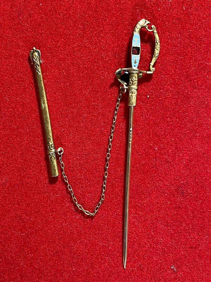 Antique Victorian 18K Gold 18 KT Gold Sword Pin Sword Stick Pin ...