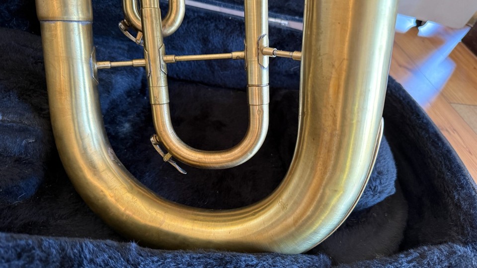 Vintage Bach Baritone Horn – F.E. Olds Factory Era (1950s) – Raw Brass ...