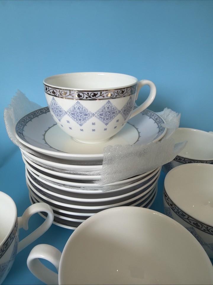 Set Of 10 Villeroy & Boch Azurea Chateau Collection Cup Saucer Mint | eBay