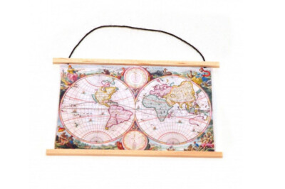 Miniature Old World Map, Dollhouse Miniature Hanging World Map | eBay