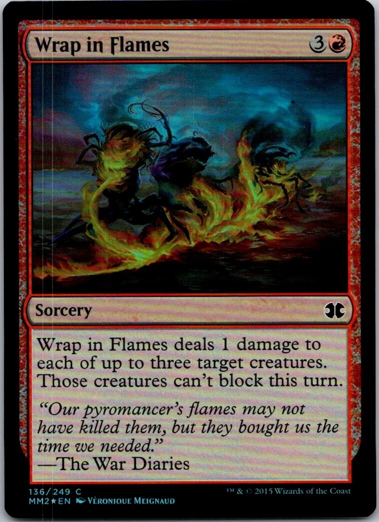 Magic the Gathering Foil Wrap in Flames Modern Masters 2015 MTG Free ...