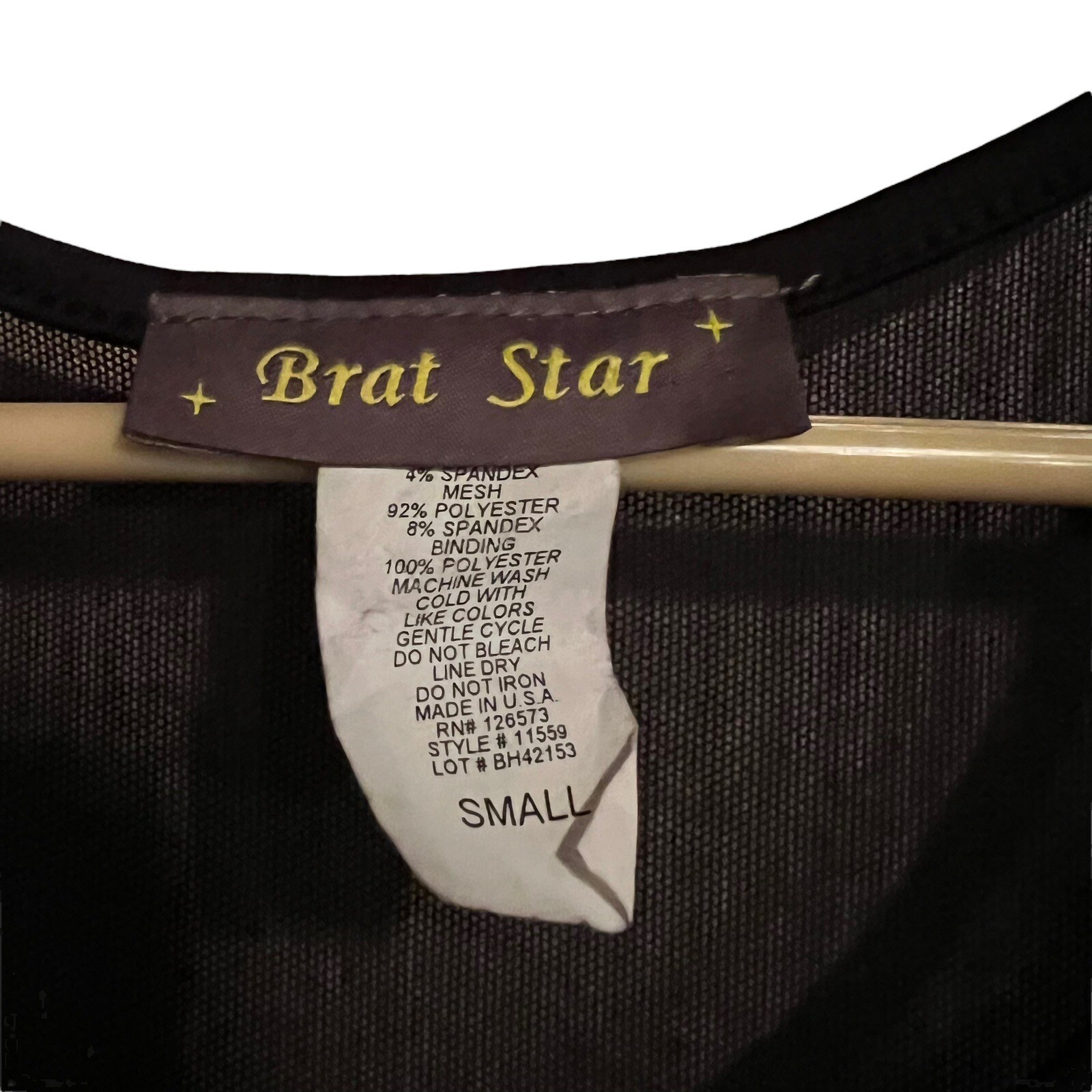 Brat Star Mesh Detail Sheath Style Dress Size S - Gem