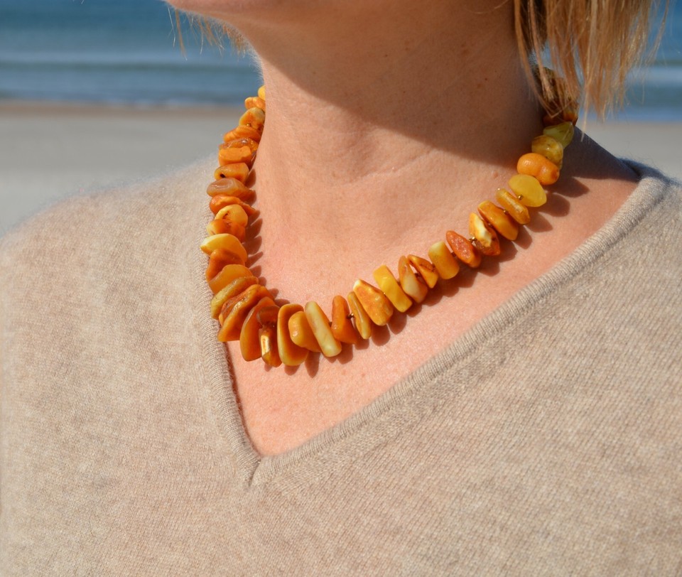 Raw Amber Necklace For Women Baltic Amber Stones Healing Amber Necklace ...
