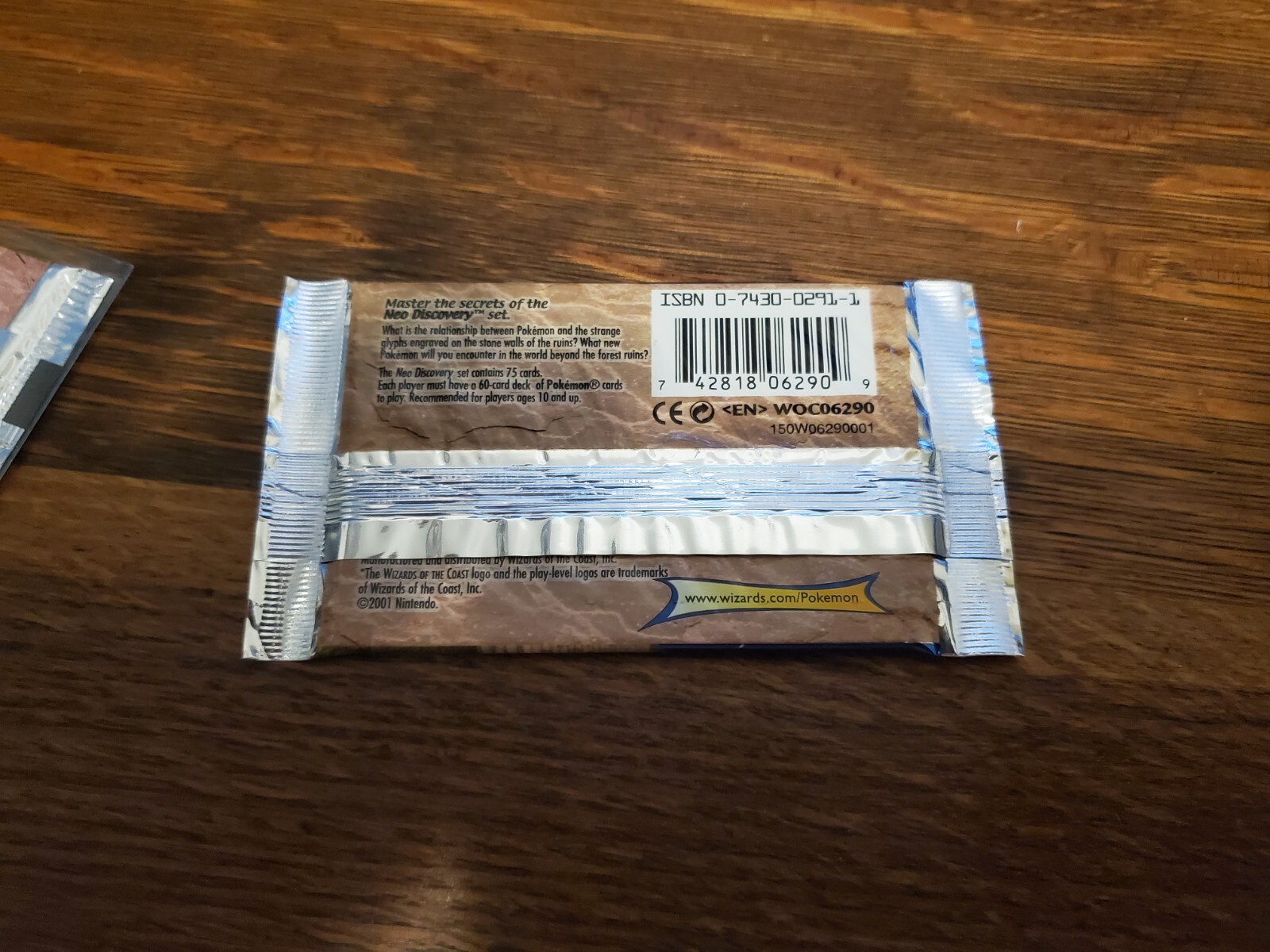 WOTC Neo Discovery Booster Pack (1)- Umbreon RARE LONG CRIMP SEALED ...