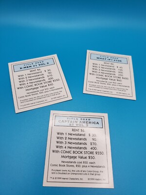 1999 Marvel Monopoly Deed Cards | eBay