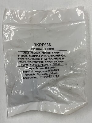 NEW Snap On Tools 3/8" Drive Ratchet Repair Kit RKRF936 -36Tooth FREE ...