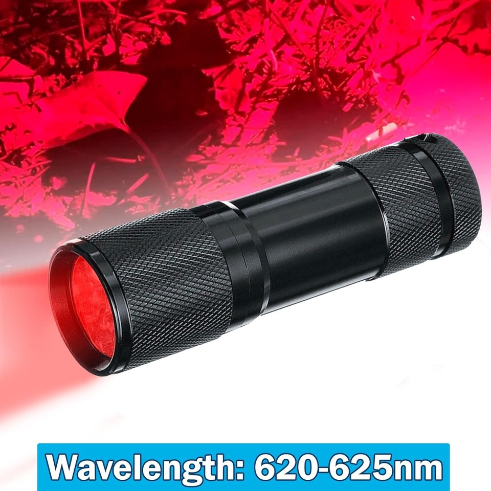 Red Light Portable Pocket 9 LEDs Flashlight for watching nocturnal ...