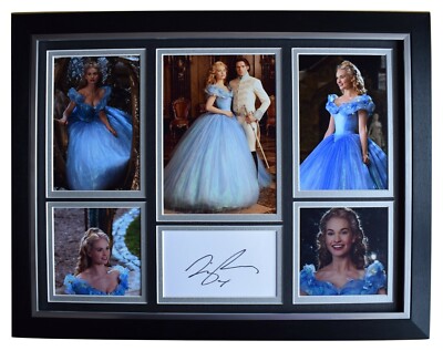 Lily James Signed Autograph 16x12 framed photo display Disney ...