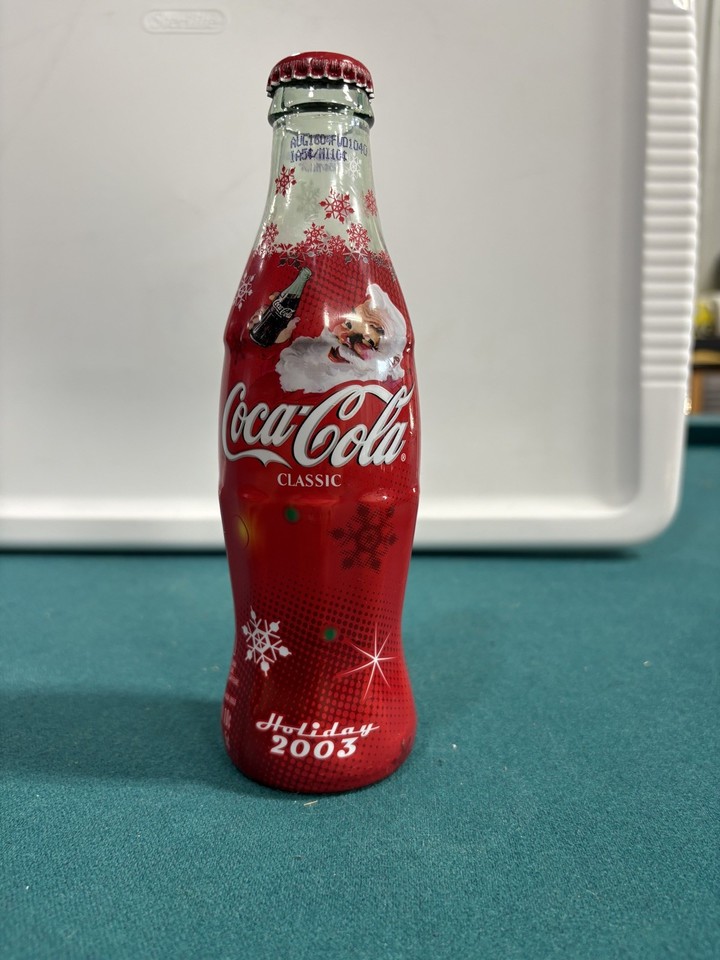 2003 Christmas Holiday Coca-Cola Santa Coke Bottle 8oz Sealed UNOPENED ...