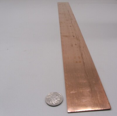 110 Copper Bar, Soft, Annealed .027" Thick x 2.0" Wide x 24.0" Length ...