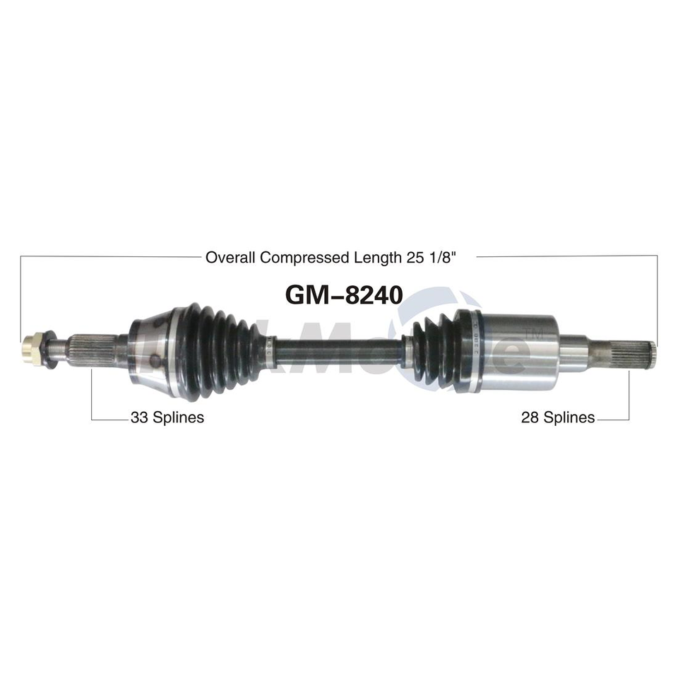 TrakMotive Front Left Front Right CV Axle Shaft 2x for 2007 till 2010 ...
