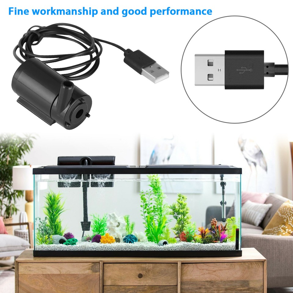 Small Water Pump Mini Mute Submersible USB 5V 1M Cable Garden Home ...