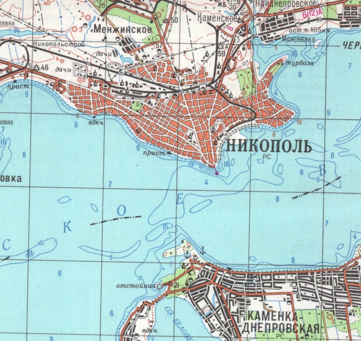 Russian Soviet Military Topographic Map - NIKOPOL (Ukraine),1:200K, ed ...