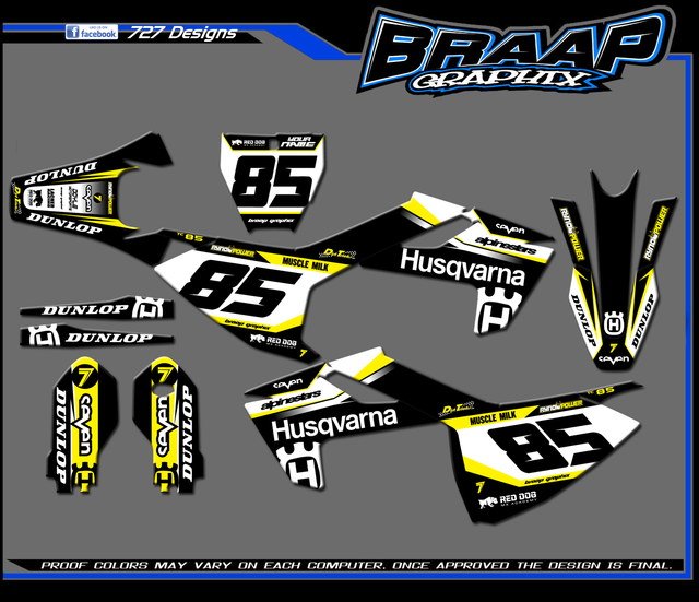 Husqvarna TC 85 2018 2019 2020 Graphics Decal Kit BrooksRep | eBay