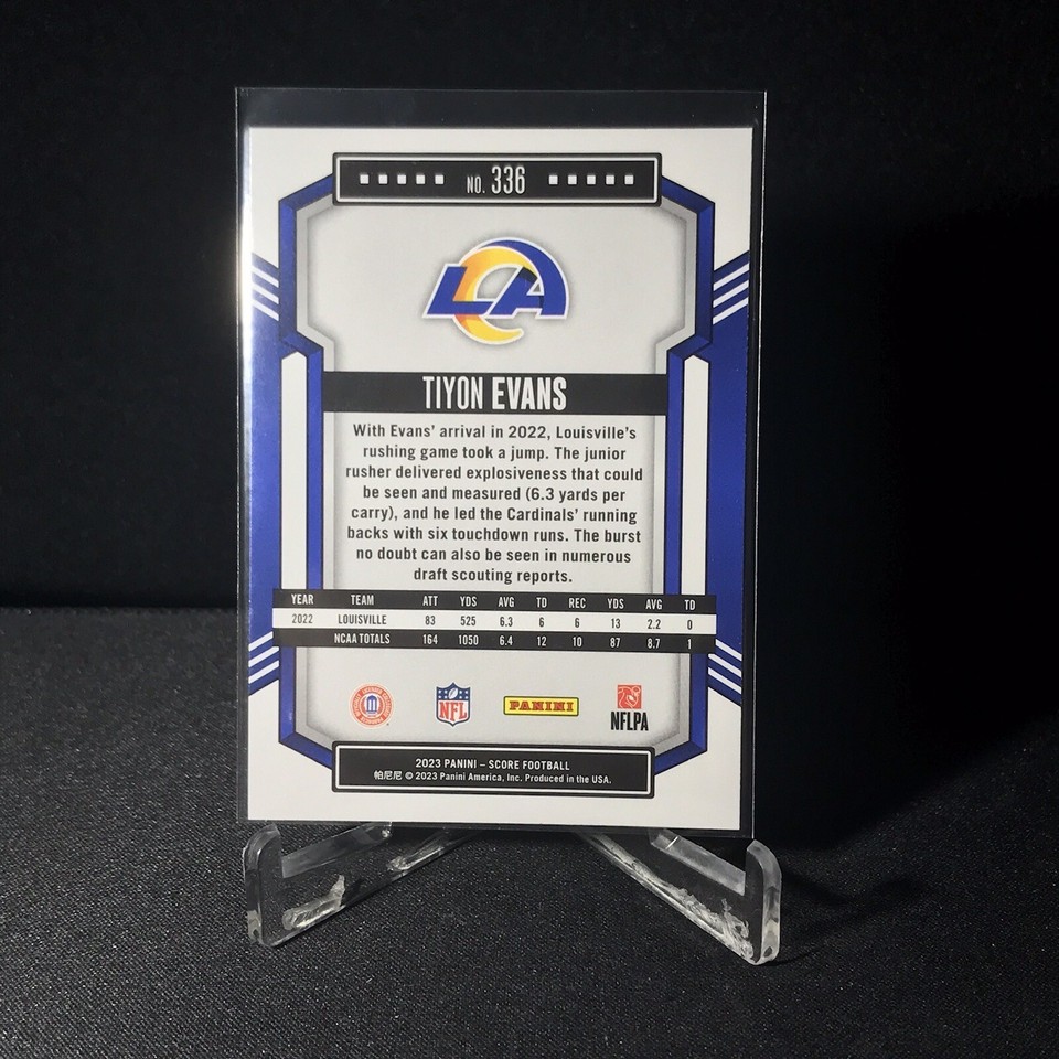 Tiyon Evans Rookie RC 2023 Score Football Card #336 Los Angeles Rams | eBay