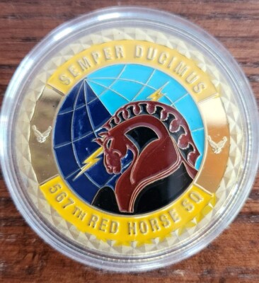 Semper Ducimus 567th Red Horse SQ Challenge Coin In Plastic Case NEW ...